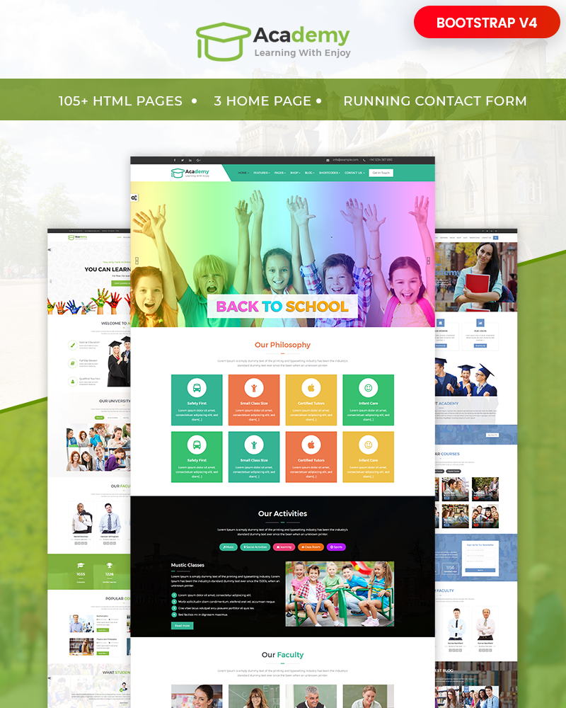 Academy - Education, Learning Courses & Institute Website Template