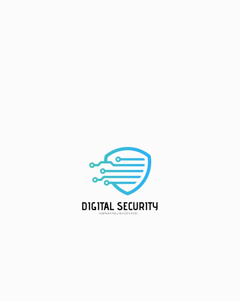 Digital Shield Security Logo Template - TemplateMonster