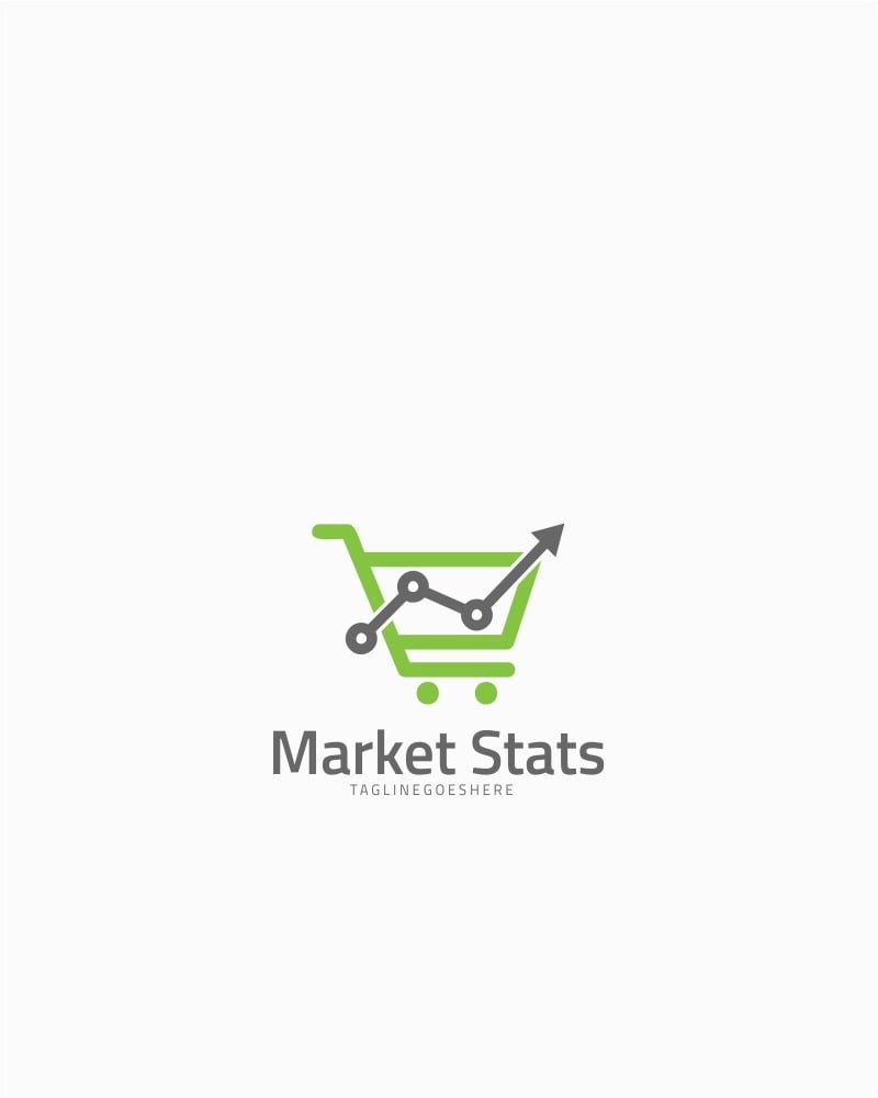 Modèle de logo de graphique de marché - TemplateMonster