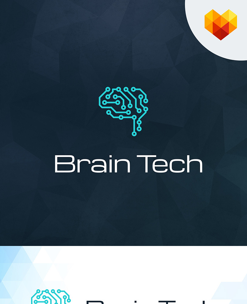 Brain Tech Logo Template #65602 - TemplateMonster