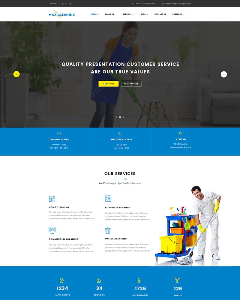 Max Clean - Cleaning Company WordPress Theme