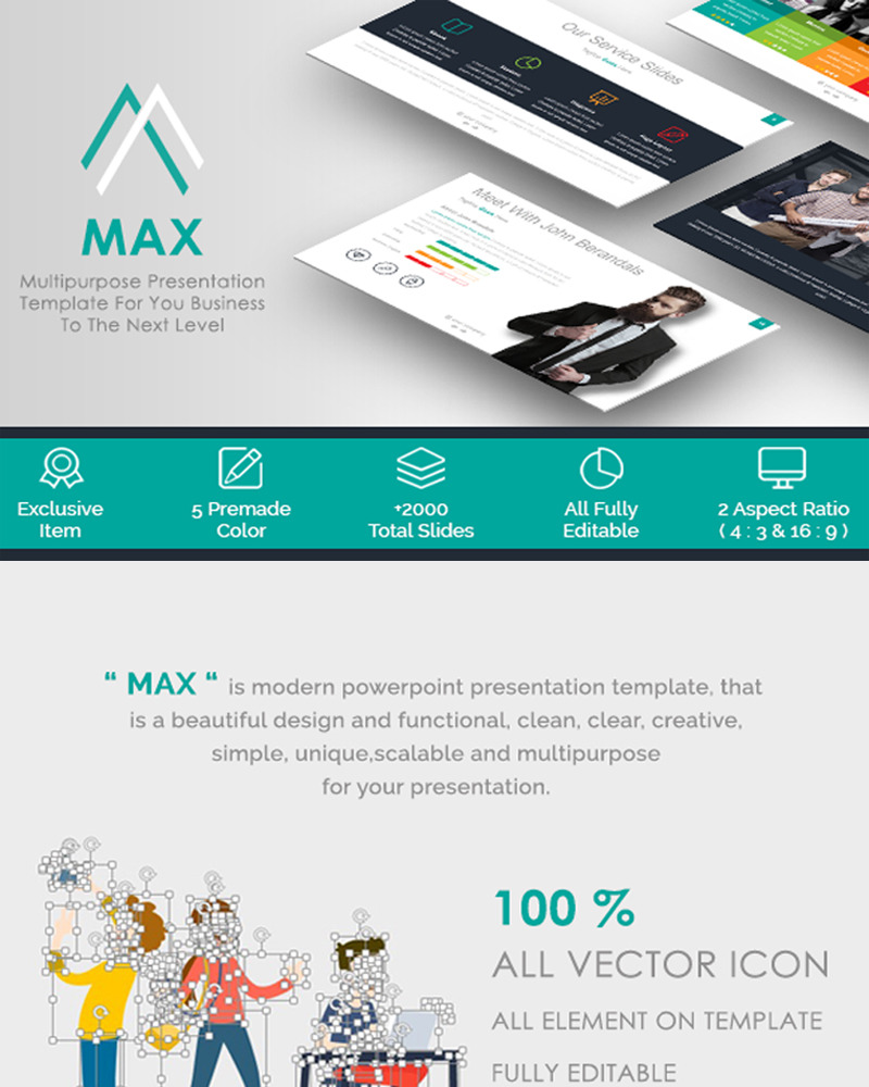 MAX - PowerPoint template #65677 - TemplateMonster