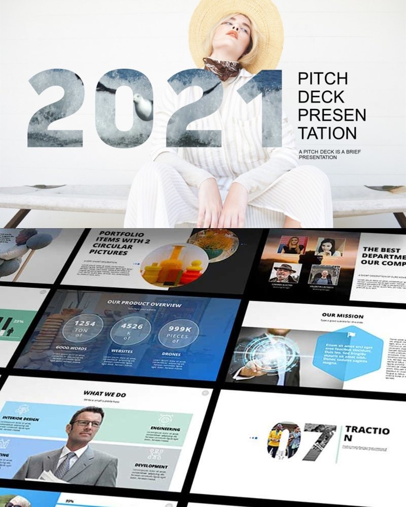 2021 Pitch Deck PowerPoint-Vorlage #65606 - TemplateMonster