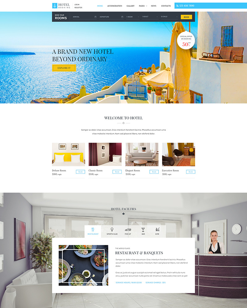 Hotel Booking WordPress Theme #65731 - TemplateMonster