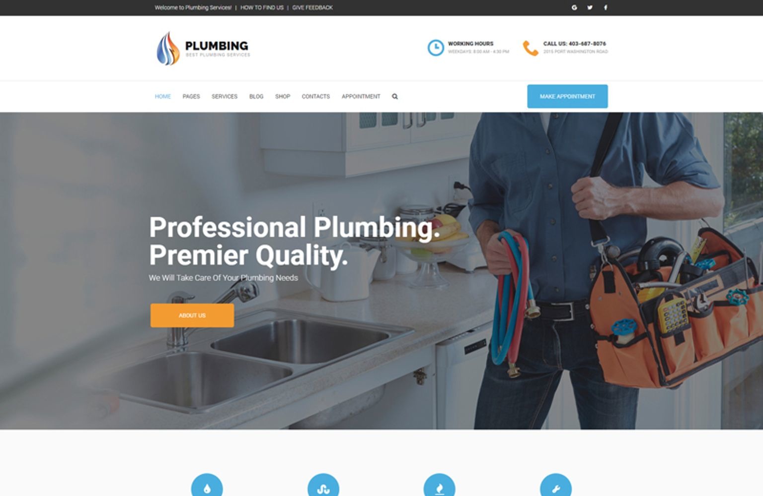 Plumbing - Home Maintenance Agency WordPress Theme