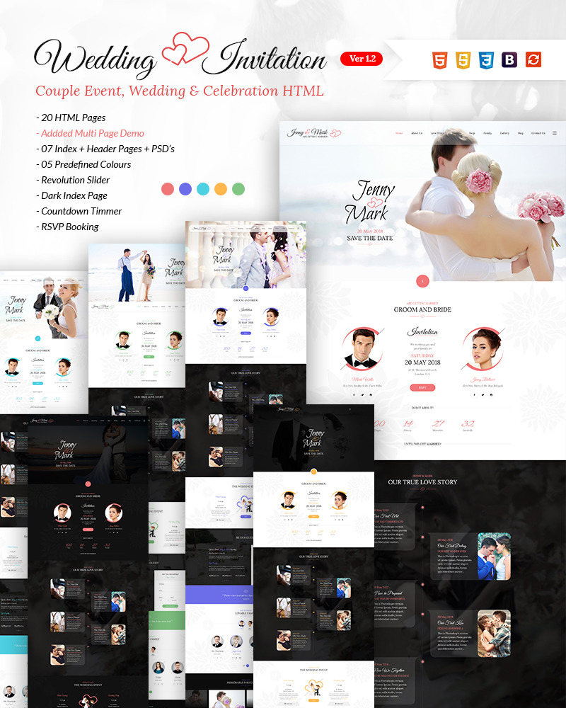 Wedding Invitation - Couple Event & Celebration Website Template