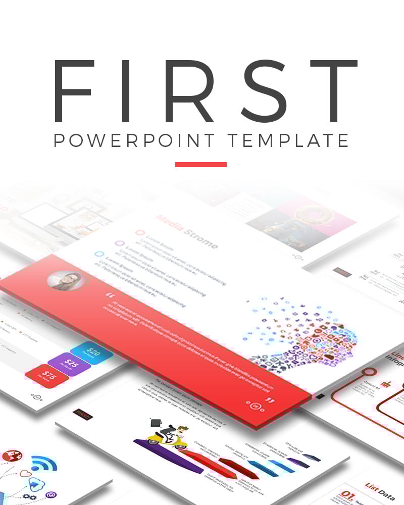 First Presentation PowerPoint template - TemplateMonster