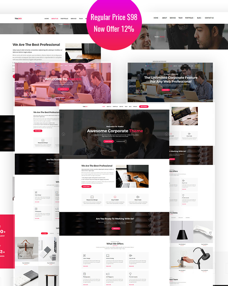 Trader - Corporate Responsive WordPress Theme