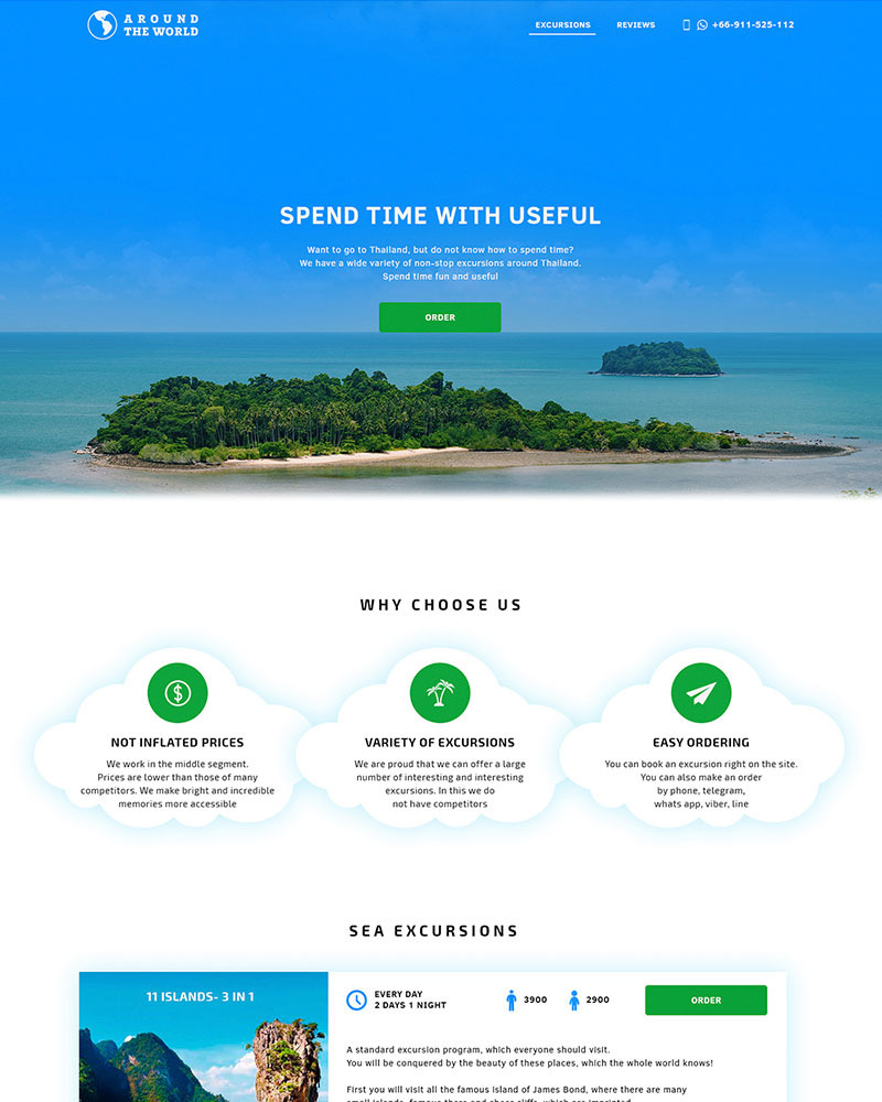 Landing Page Travel PSD Template #65988 - TemplateMonster