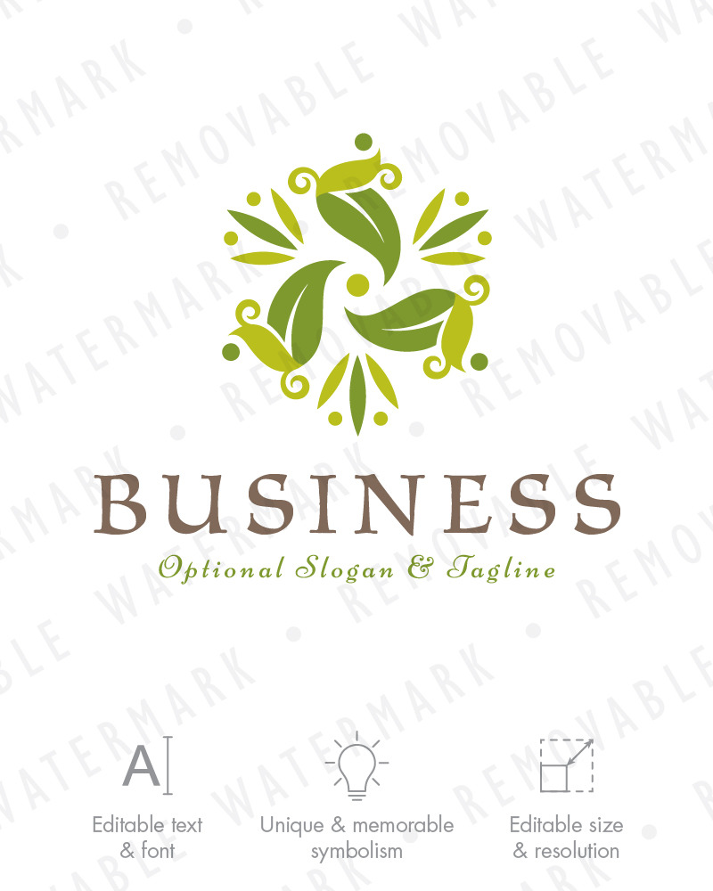 Abstract Leaf Transformation Logo Template - TemplateMonster