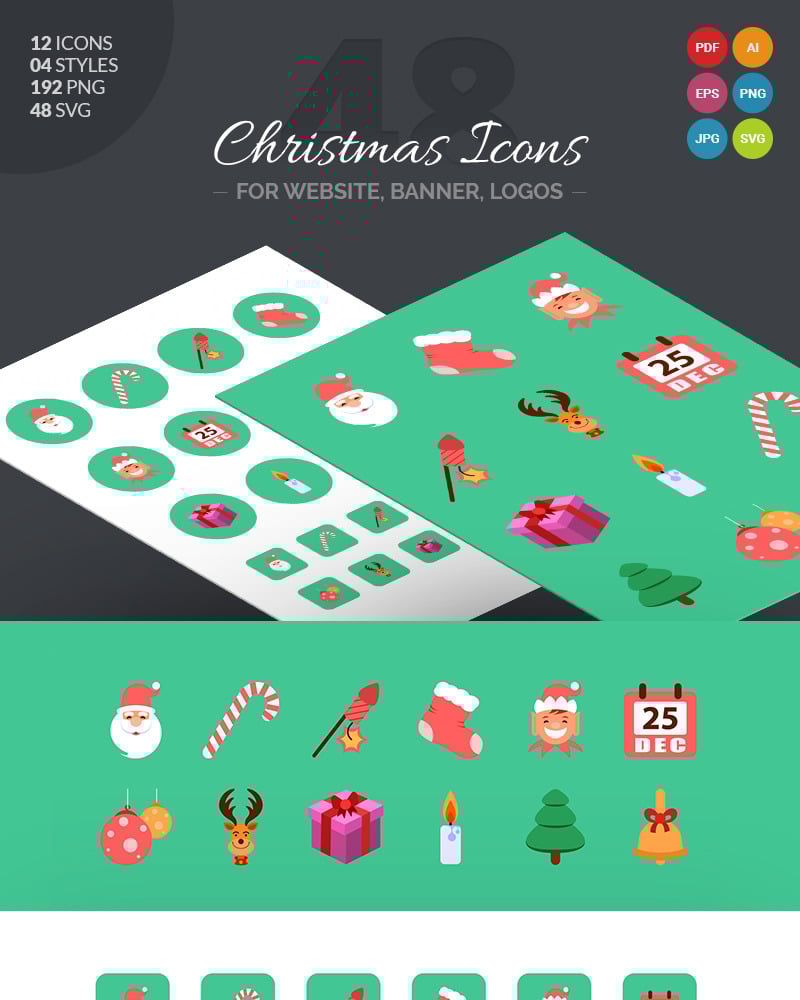 Christmas Icon Pack Set #66061 - TemplateMonster