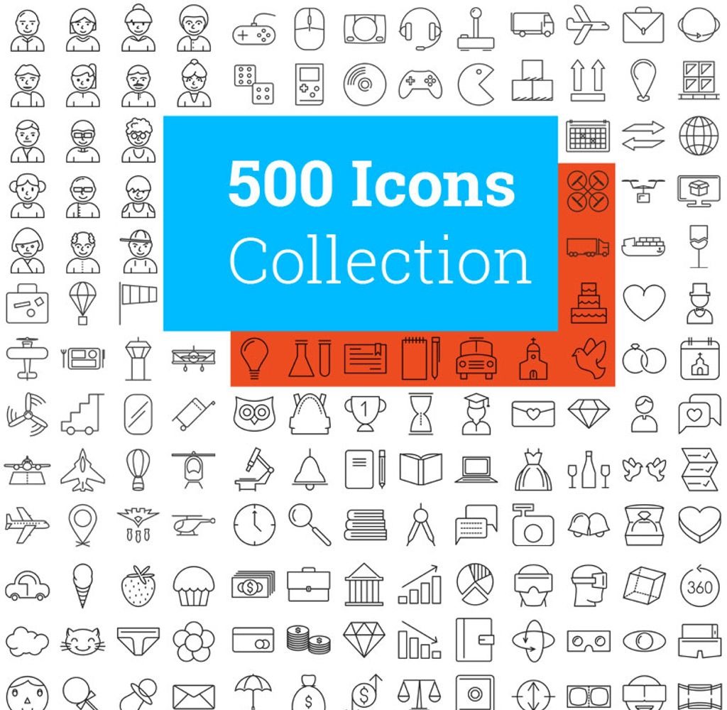 500 Modern Icon Set #66008 - TemplateMonster