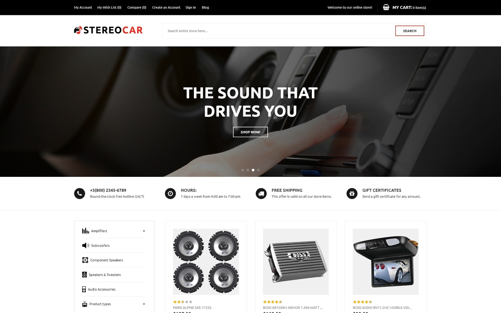 StereoCar - Car Audio Store Magento Theme - TemplateMonster