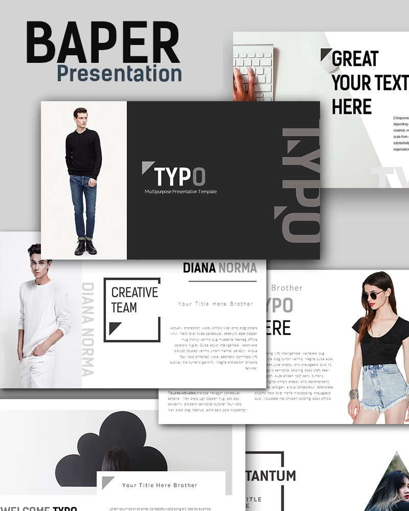 Typo Creative Minimal - Keynote template - TemplateMonster