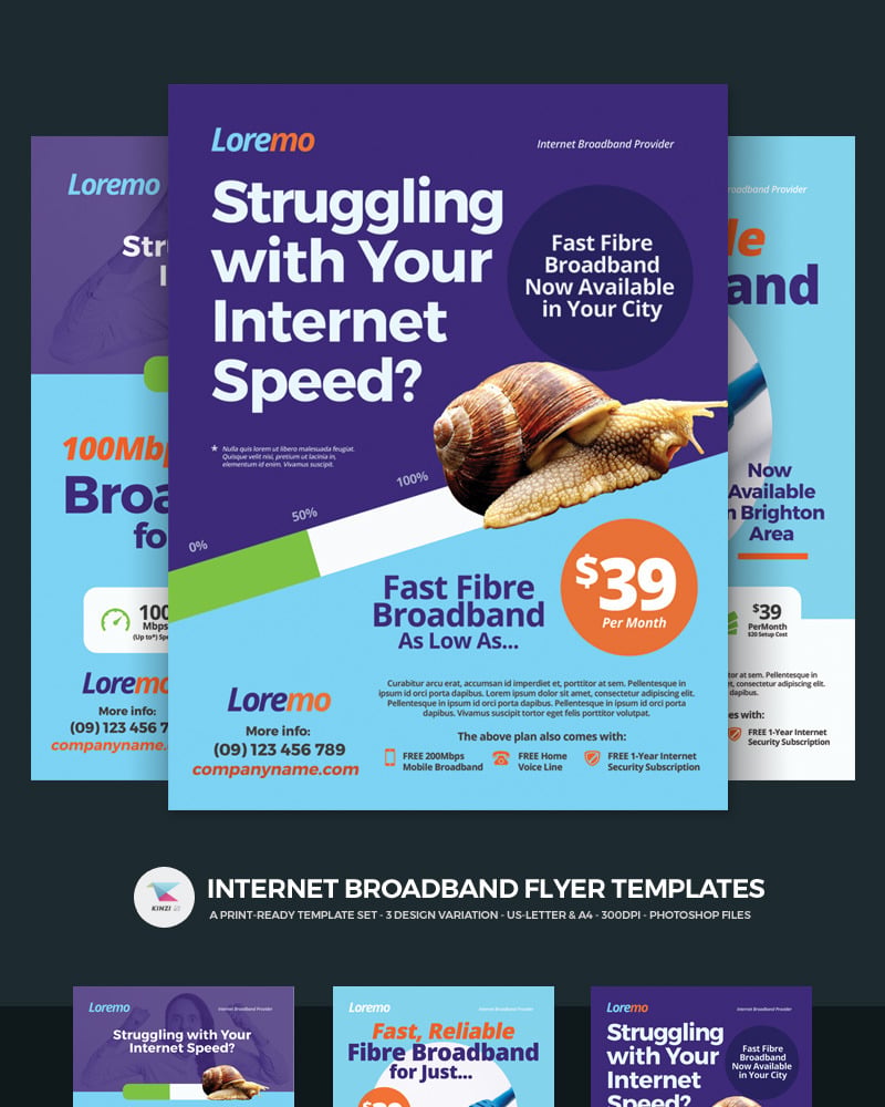 Internet Broadband Flyer PSD Template - TemplateMonster