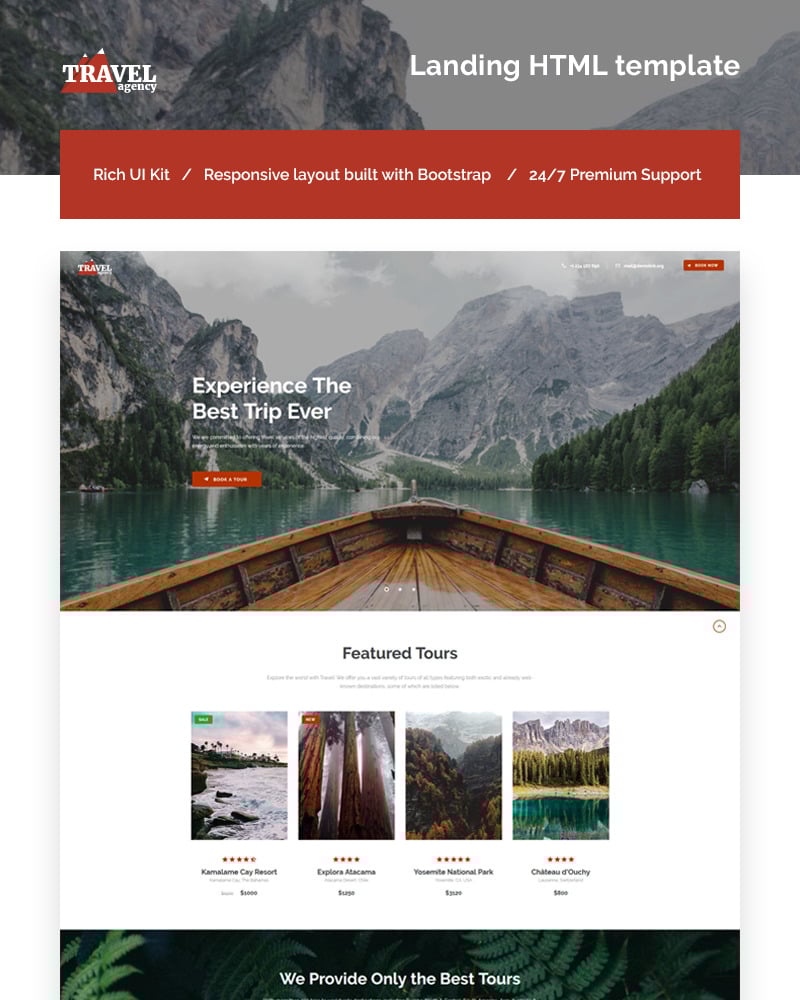 Travel Agency Responsive Landing Page Template