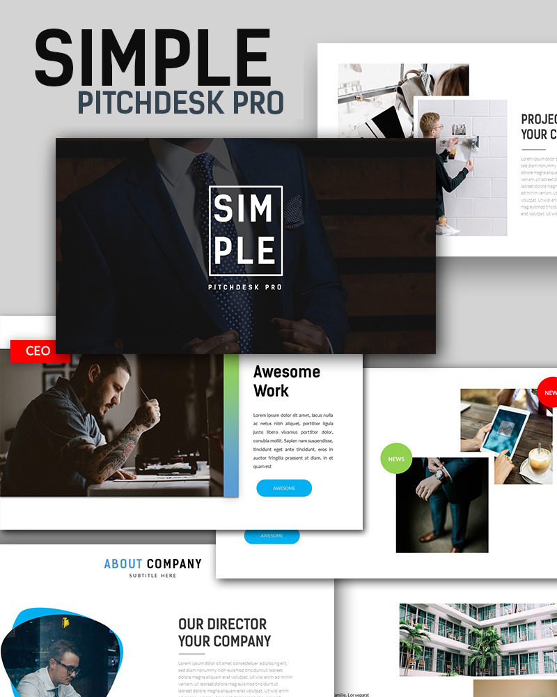 Simple Pitchdesk Pro PowerPoint template - TemplateMonster