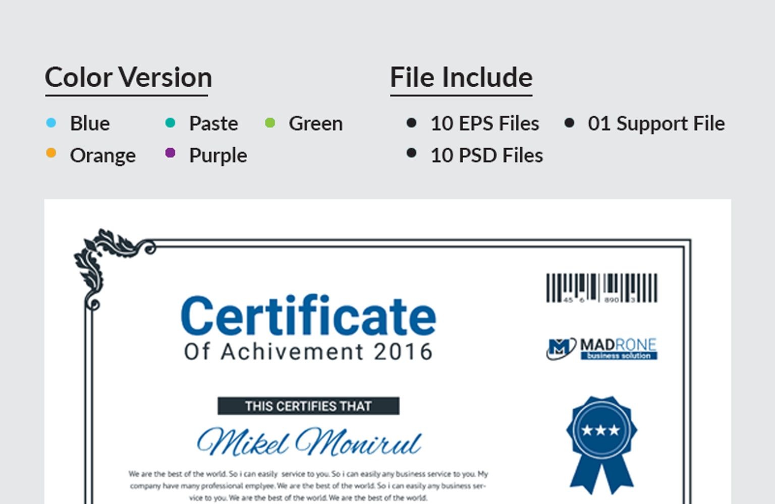 Training Center Certificate Template - TemplateMonster