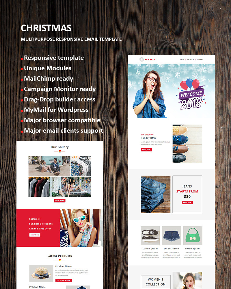 New Year Email Newsletter Template #66336 - TemplateMonster