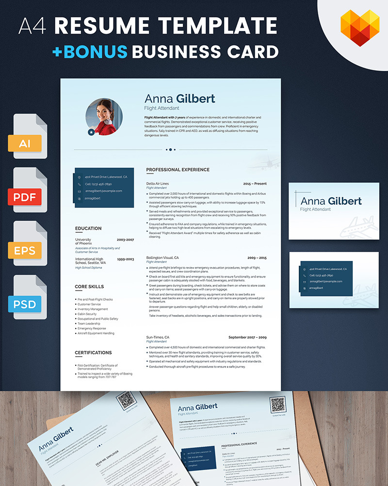 Anna Gilbert - Flight Attendant Resume Template