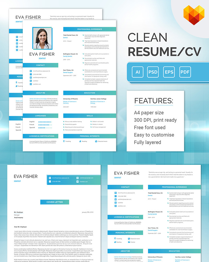 Eva Fisher - Dentist Resume Template - TemplateMonster