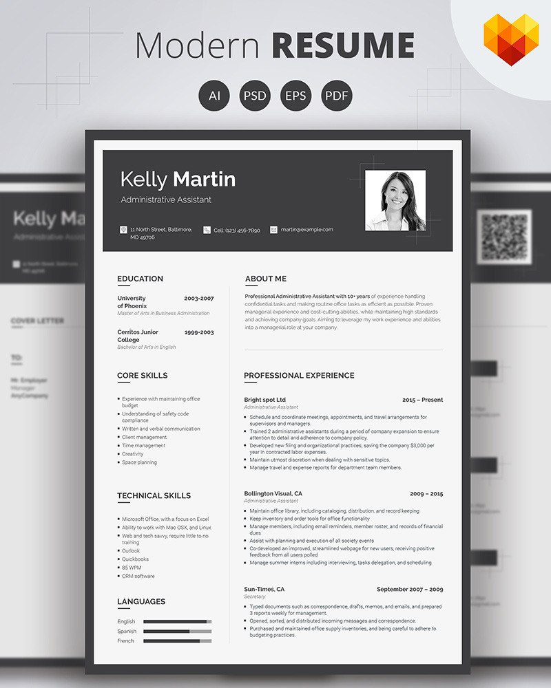 Kelly Matin - Administrative Assistant Resume Template
