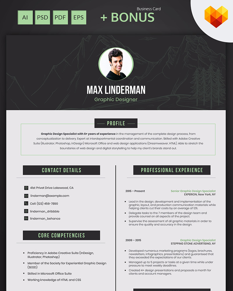 Max Linderman - Graphic Designer Resume Template