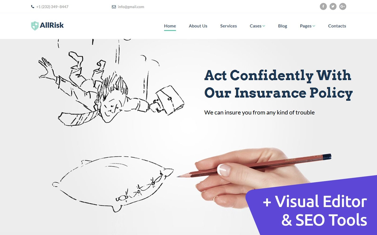 AllRisk - Insurance Company Moto CMS 3 Template