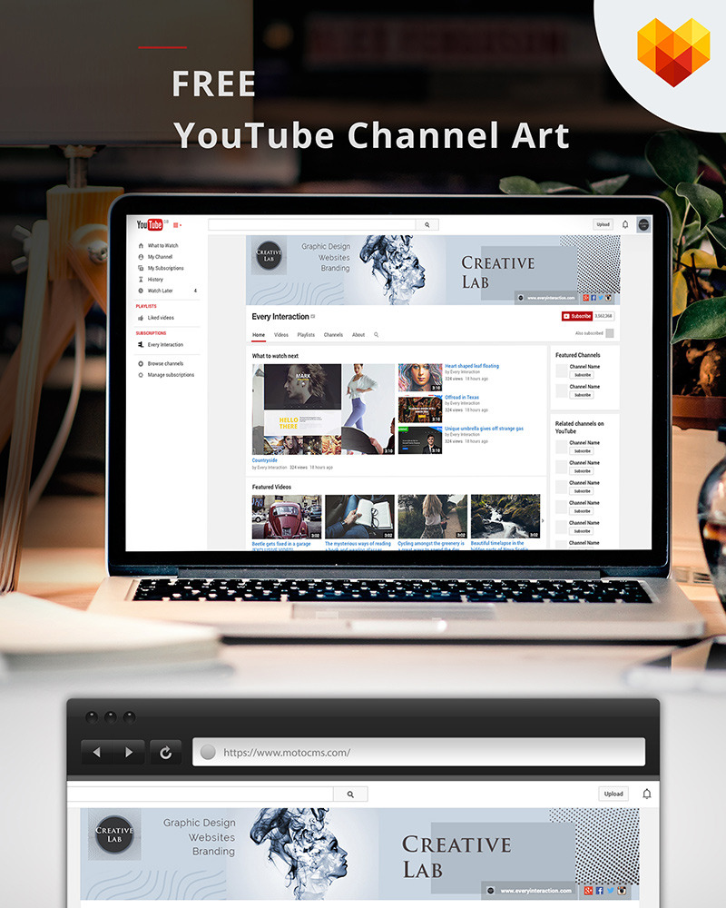 Creative Lab YouTube Channel Art Social Media Template