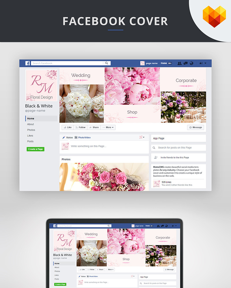 Flower Decoration Facebook Cover Template for Social Media