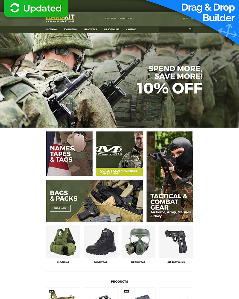 HardKit - US Army Military Store MotoCMS Ecommerce Template