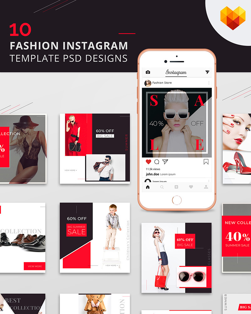 10 Fashion Instagram Template PSD Designs for Social Media