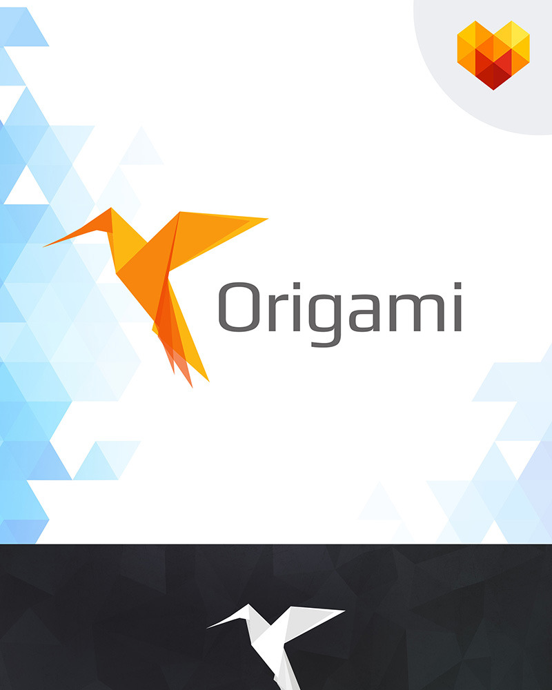 Origami logó sablon #66577 - TemplateMonster