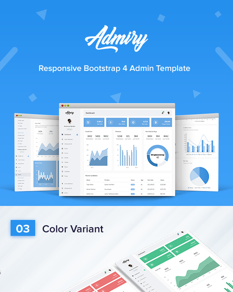 Admiry - Responsive Bootstrap 4 Dashboard Admin Template