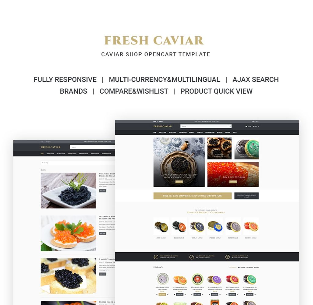 Fresh Caviar - Caviar Shop OpenCart Template