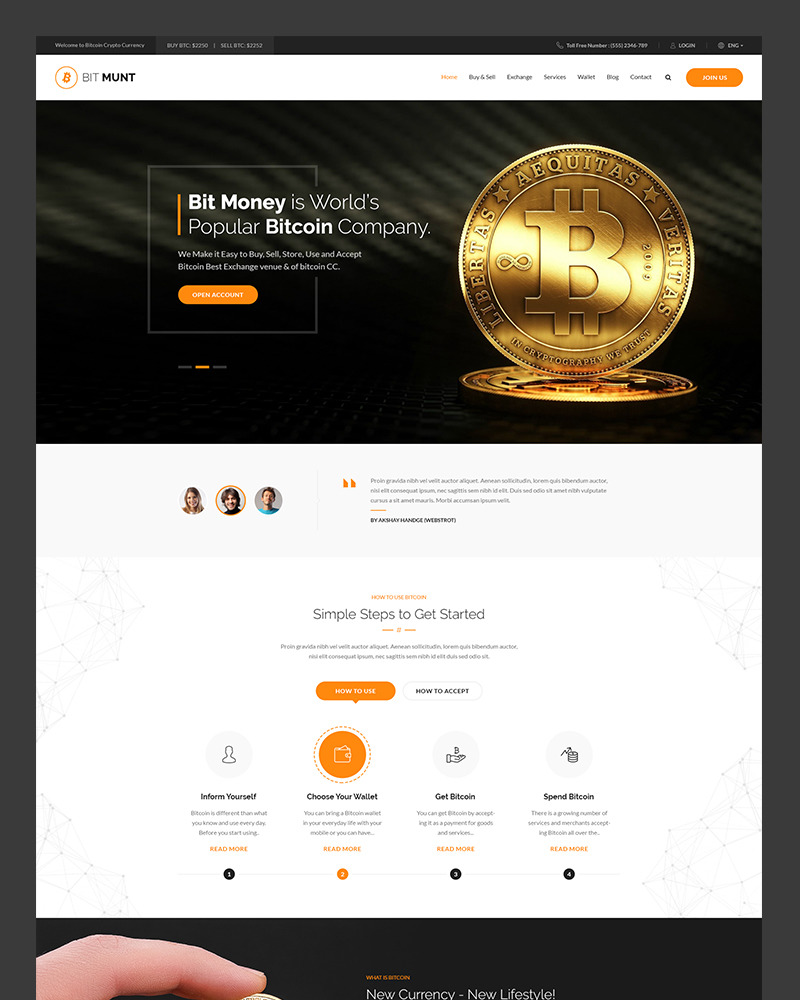 Bit Munt - Bitcoin Crypto Currency Landing Page Template