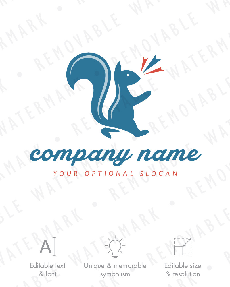 Cheerful Squirrel Logo Template #67089 - TemplateMonster