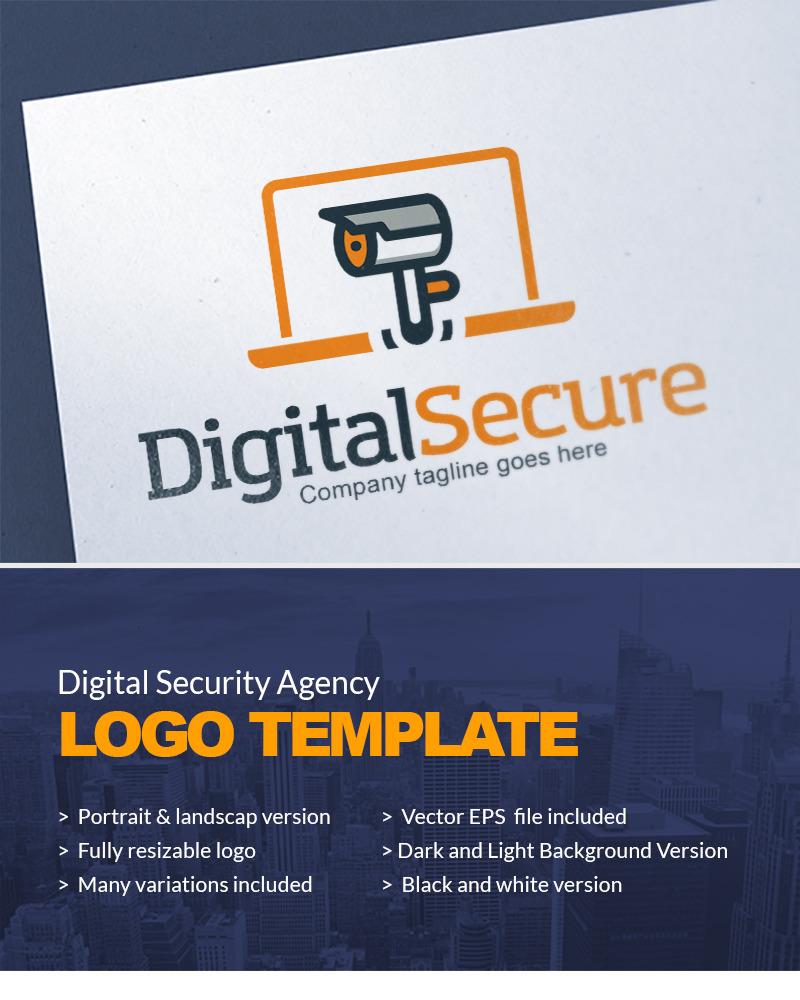 Digital Security | Security Camera | WebCam Logo Template
