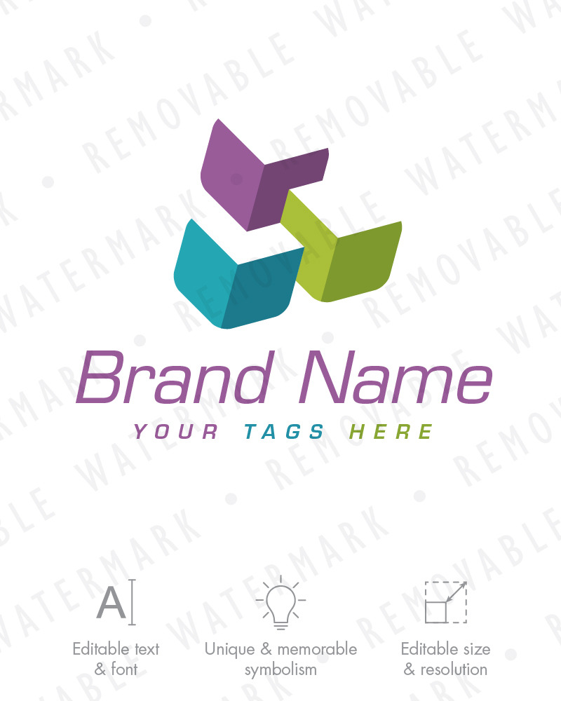 Interlaced Cubes Logo Template #67097 - TemplateMonster