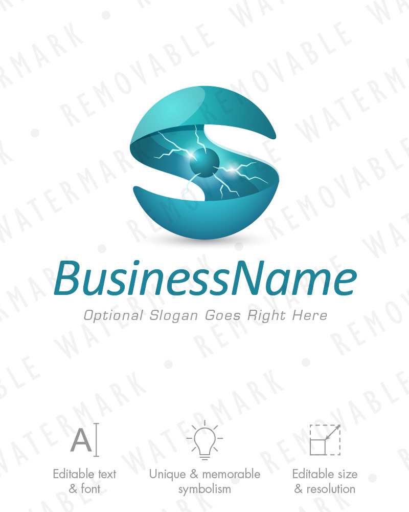 S Abstract Spark Sphere Logo Template - TemplateMonster