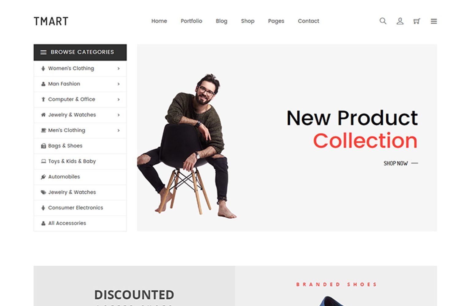 Tmart - Minimal eCommerce Website Template - TemplateMonster