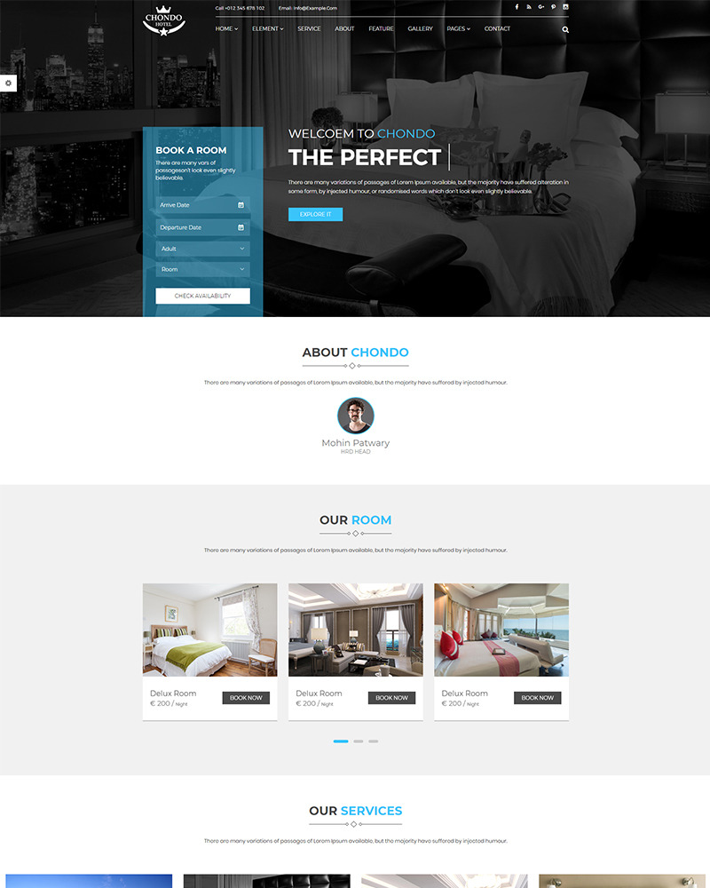 Chondo - Hotel HTML Website Template - TemplateMonster