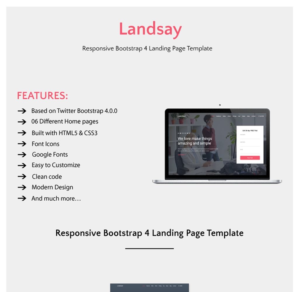 Landsay - Responsive Bootstrap 4 Website Template