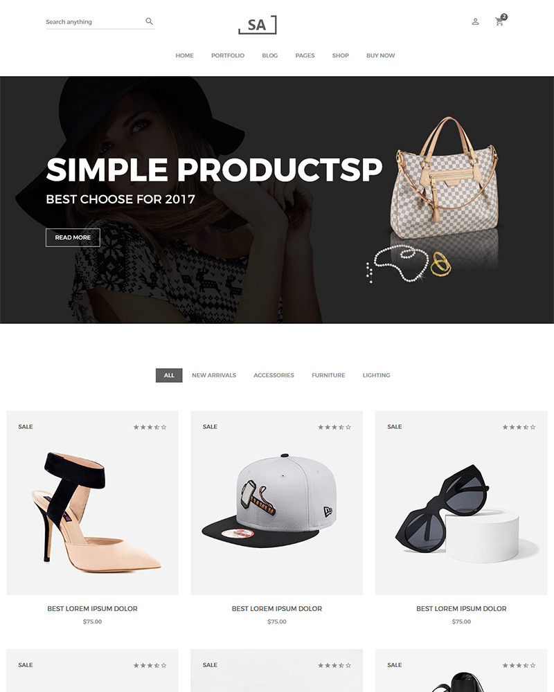 Sa - Minimalist eCommerce Website Template - TemplateMonster