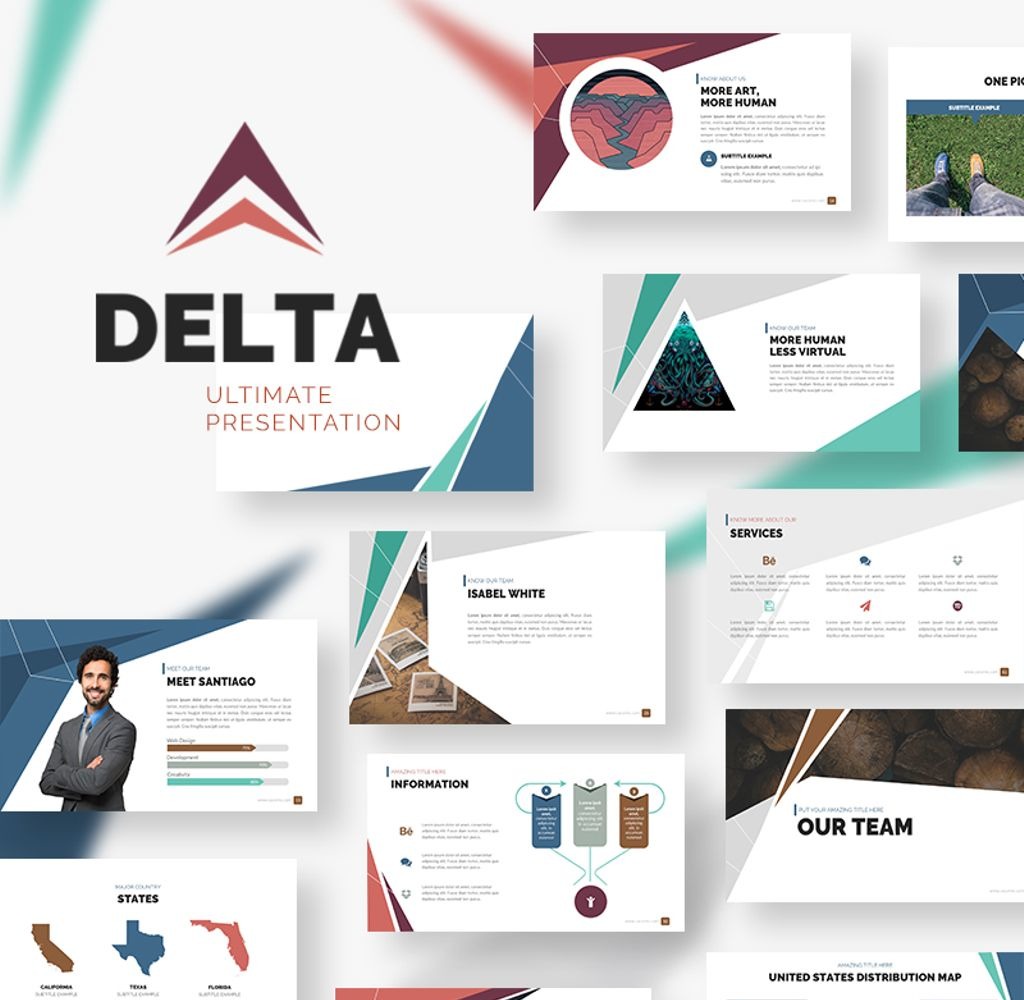 Delta Presentation PowerPoint template - TemplateMonster