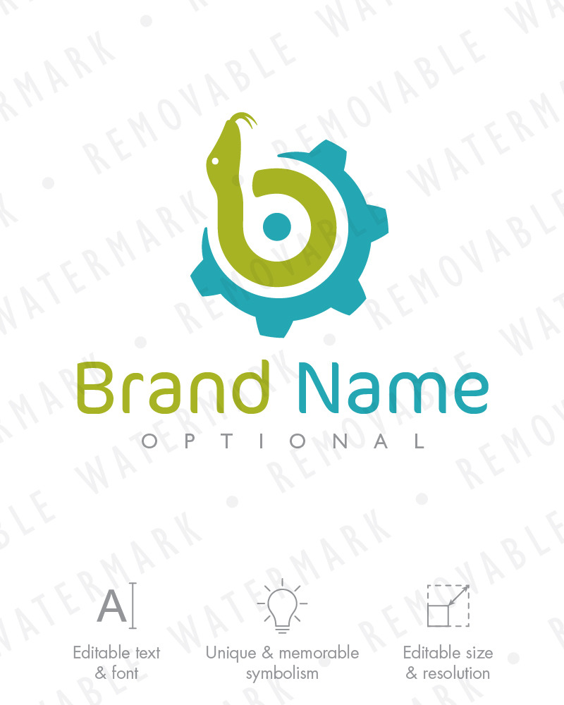 B Snake Technology Logo Template #67348 - TemplateMonster