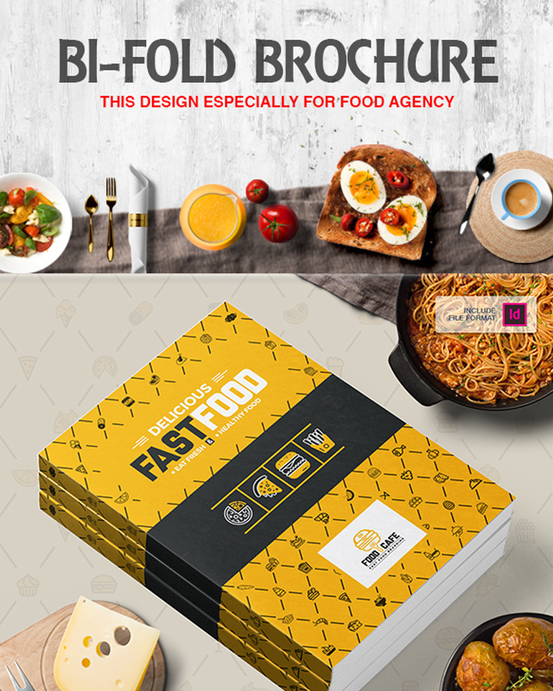 Fast Food & Restaurant Bi-Fold Brochure - - Corporate Identity Template