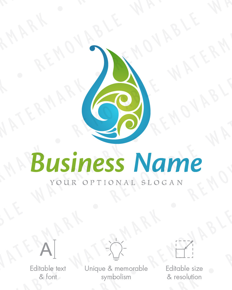 Tribal Water Drop Logo Template #67421 - TemplateMonster