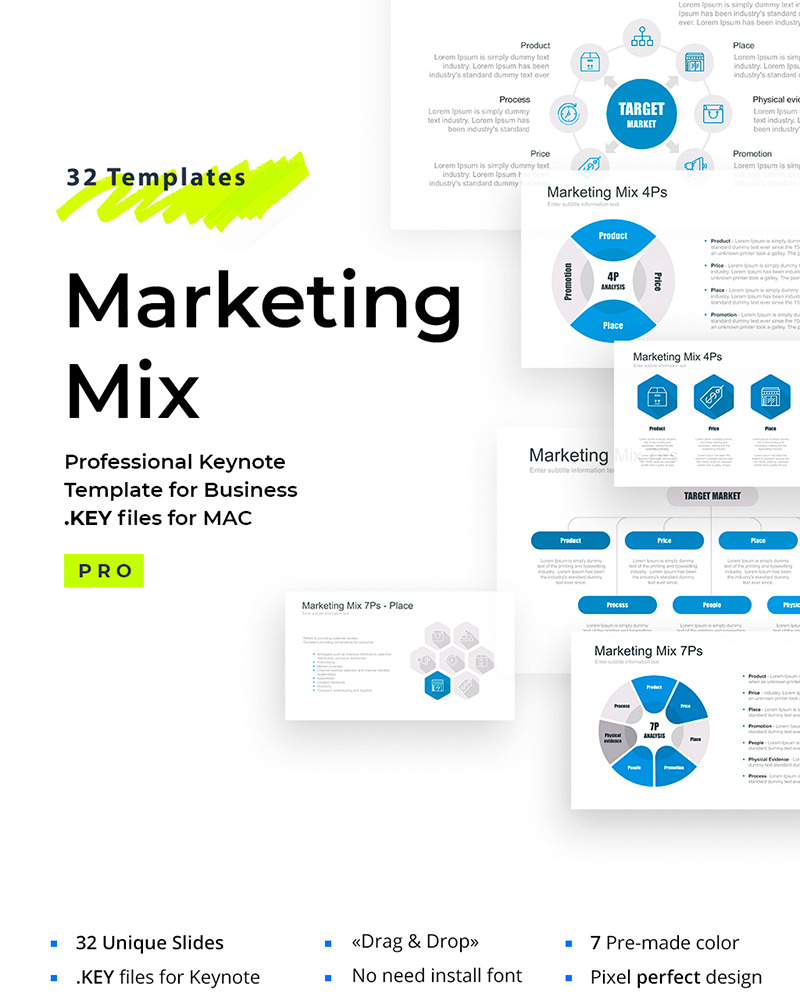 Marketing Mix (tool) - Keynote template - TemplateMonster