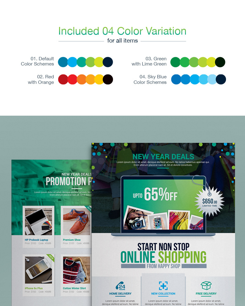 Product Promotional E-Commerce Business Flyer-Poster Template | Double ...
